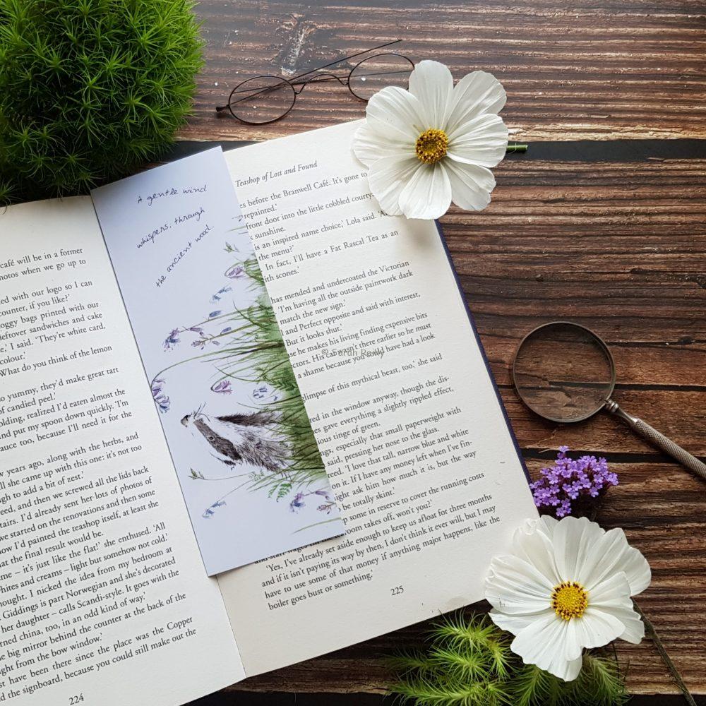 Blissful Badger Bookmark - Love Country by Sarah Reilly