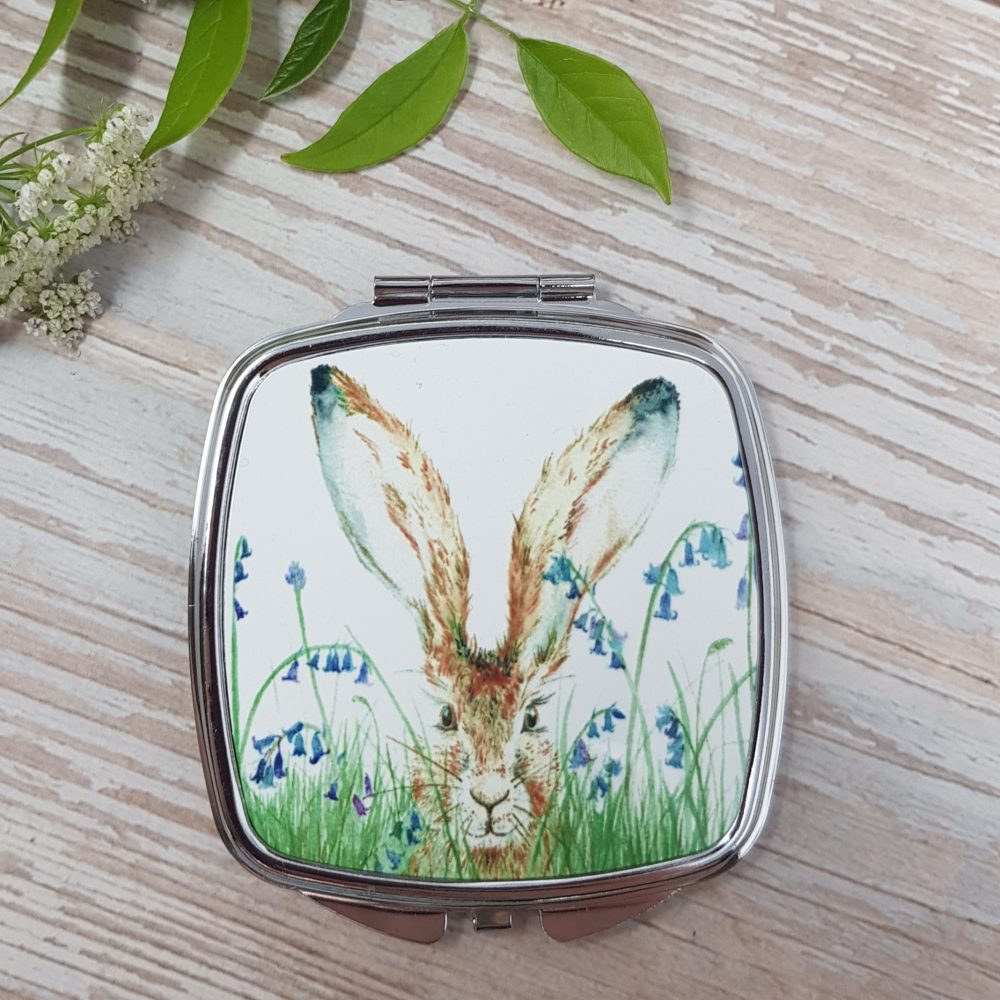 Curious Hare Compact Mirror - Love Country by Sarah Reilly
