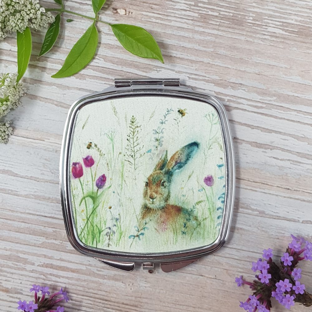 Spring is Hare Compact Mirror - Love Country by Sarah Reilly