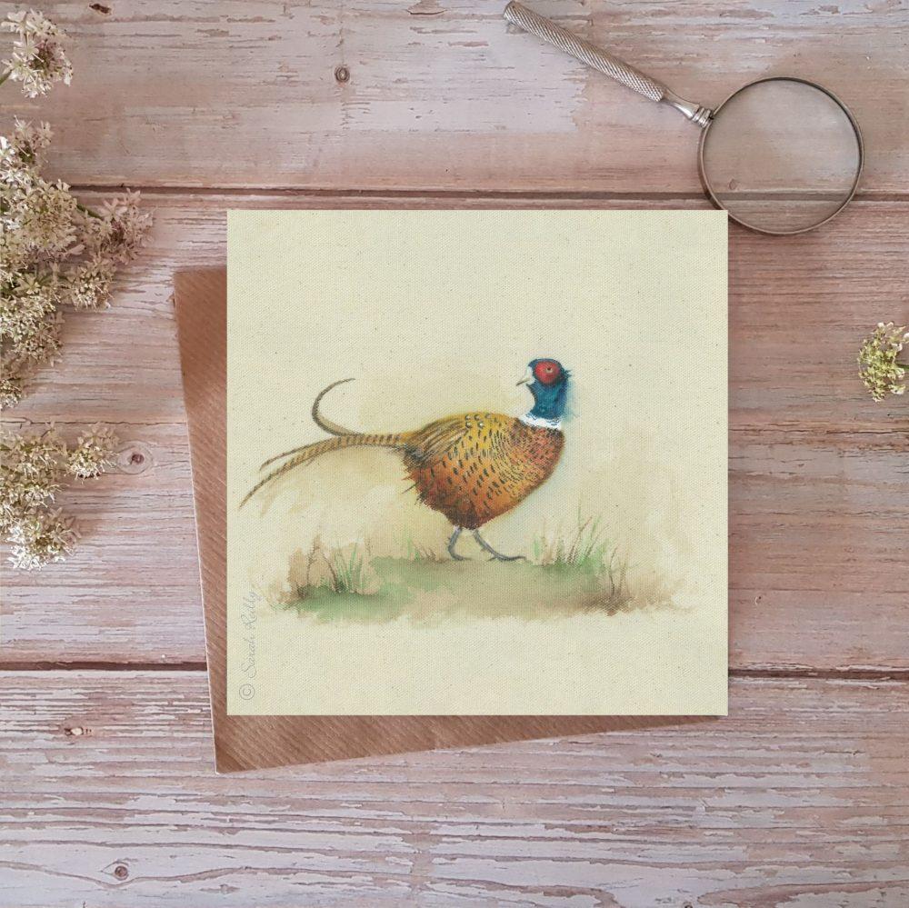 The Gentle Pheasant Greeting Card - Love Country by Sarah Reilly