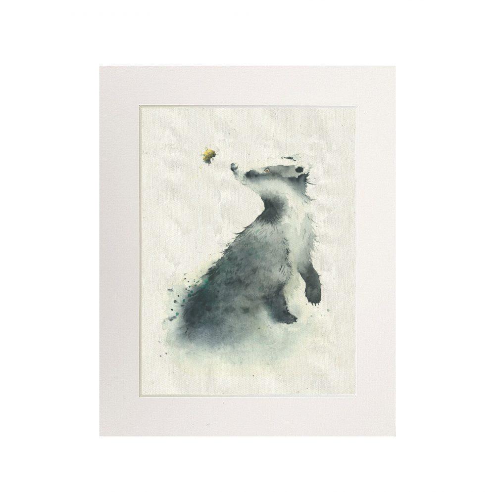 Badger and Bee Print (Portrait) - Love Country by Sarah Reilly