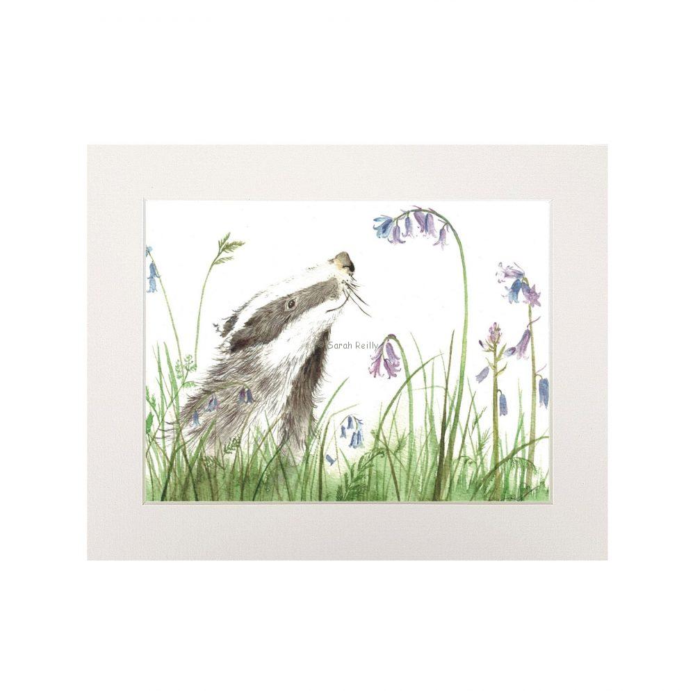 Blissful Badger Print (Landscape) - Love Country by Sarah Reilly