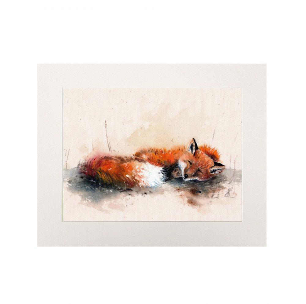 Sleepy Mr Fox Print (Landscape) - Love Country by Sarah Reilly