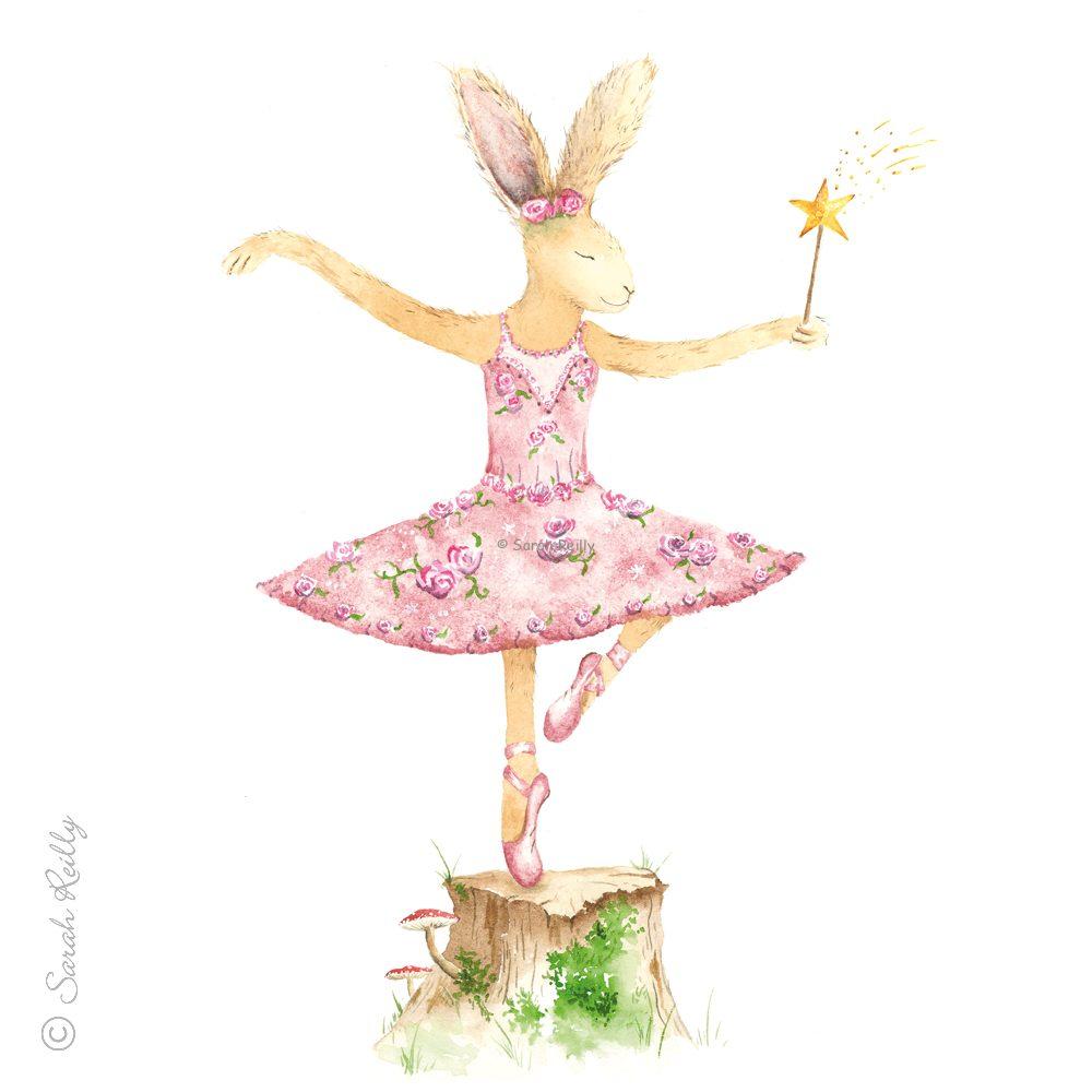 Bunny Ballerina Print (Portrait) - Love Country by Sarah Reilly