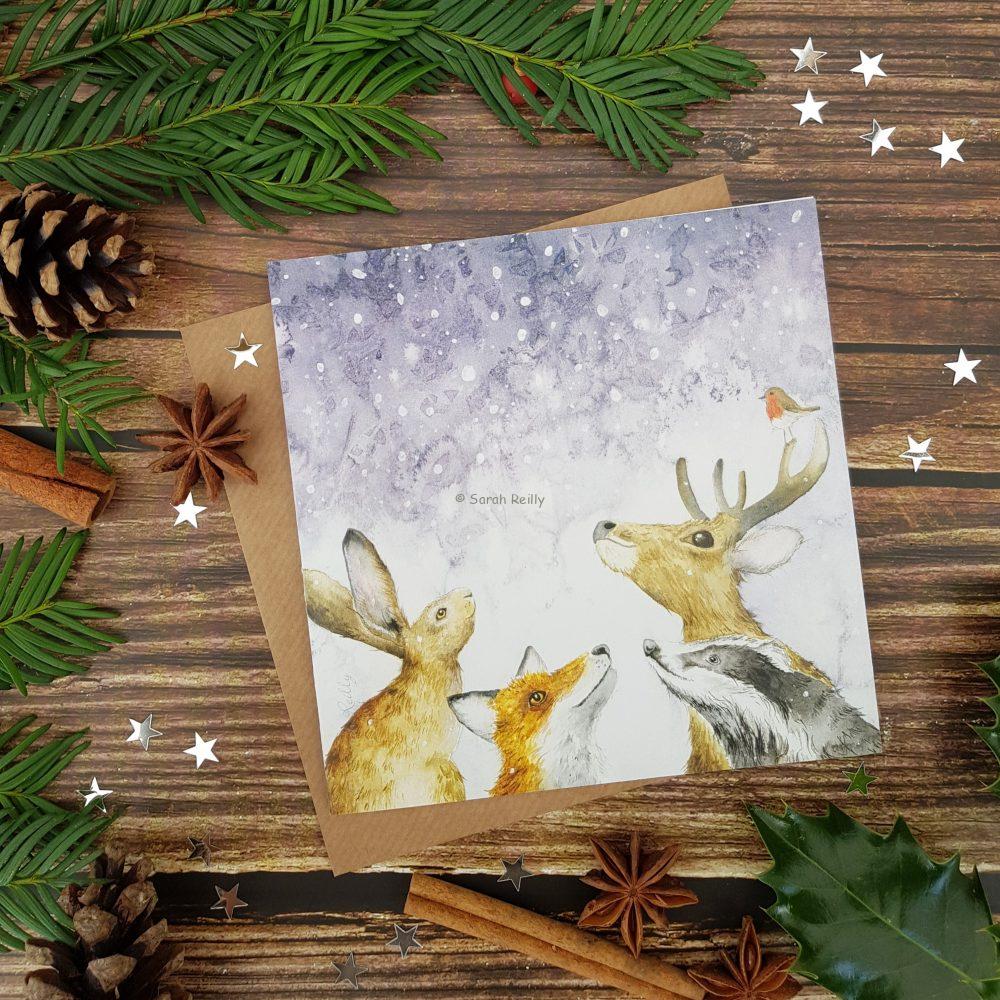The First Snow Greeting Card - Love Country by Sarah Reilly