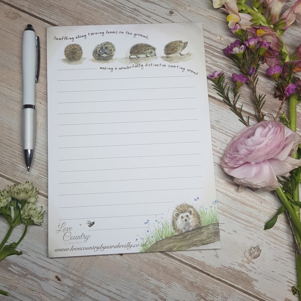 Hedgehogs Desk Jotter - Love Country by Sarah Reilly