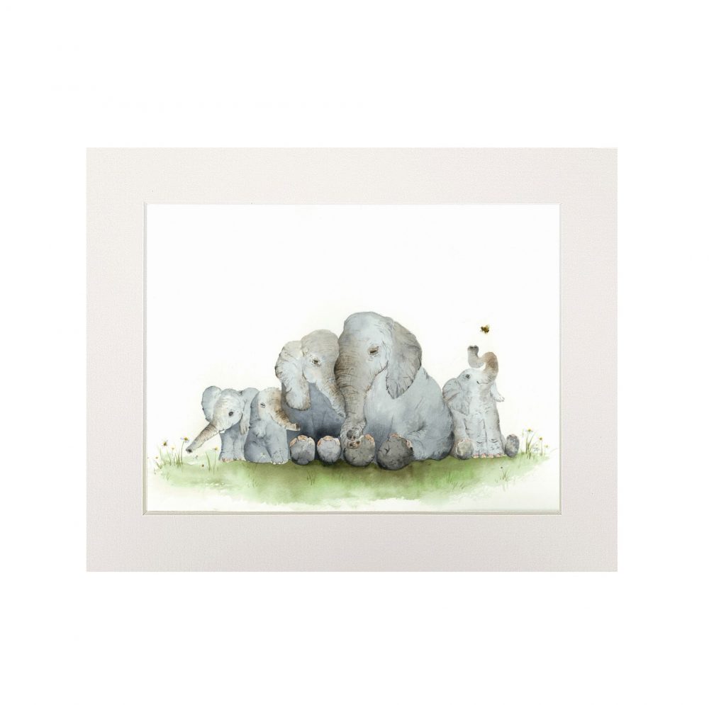 Elephant Family Print (Landscape) - Love Country by Sarah Reilly