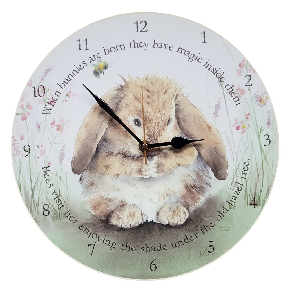 Honey Bunny Wall Clock - Love Country by Sarah Reilly