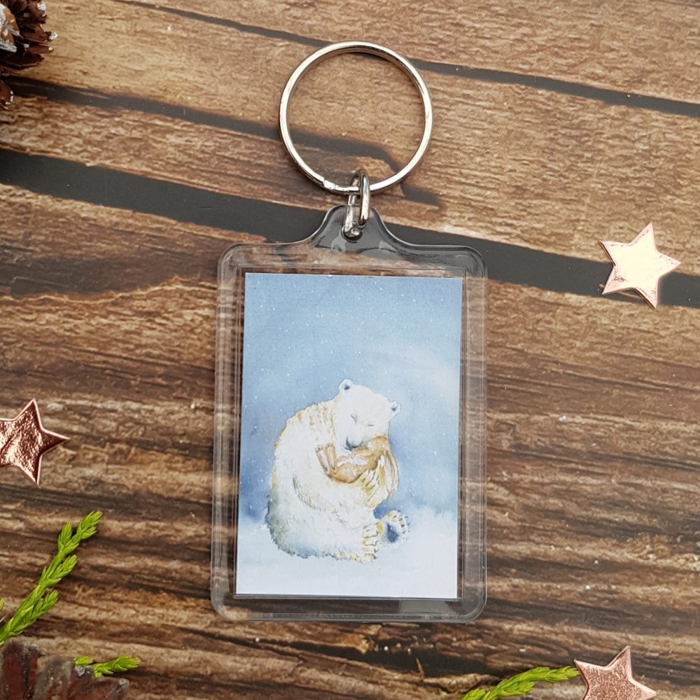 Snow Bear and the Magic Book Keyring - Love Country by Sarah Reilly