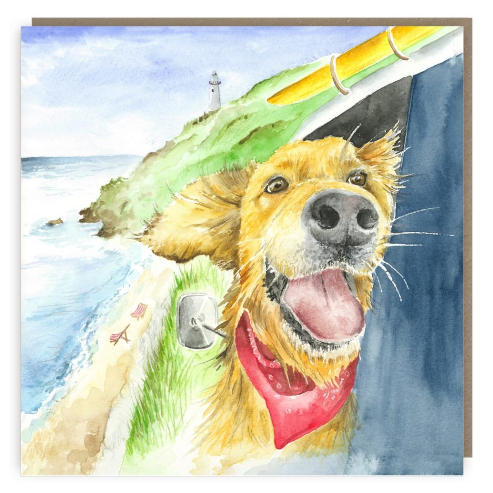 Off to the Beach Paw Prints Greeting Card - Love Country by Sarah Reilly