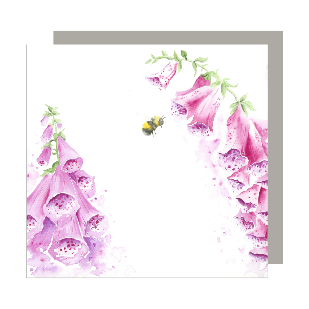 Foxgloves Greeting Card - Love Country by Sarah Reilly