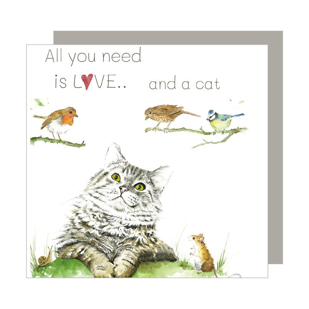 All You Need is Love & a Cat Pawsitive Vibes Card - Love Country by Sarah Reilly