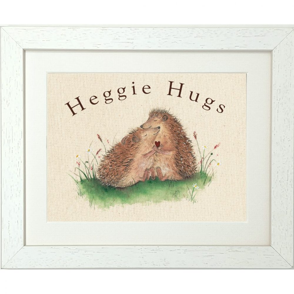 Heggie Hugs Framed Print (Landscape) - Love Country by Sarah Reilly