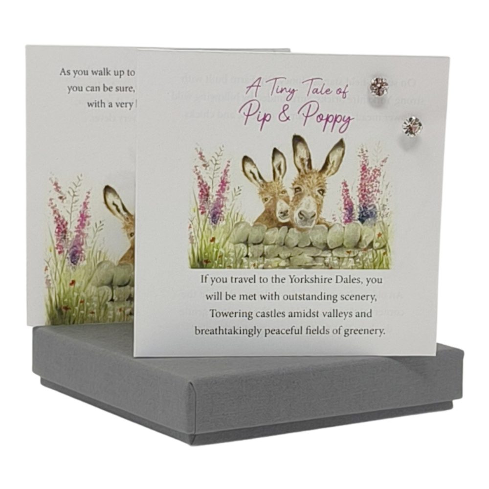 Tiny Tale of Pip & Poppy Extending Card with Silver Earrings - Love ...
