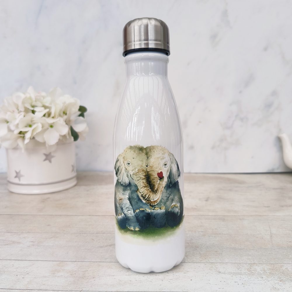 Elephant Hugs Water Bottle - Love Country by Sarah Reilly