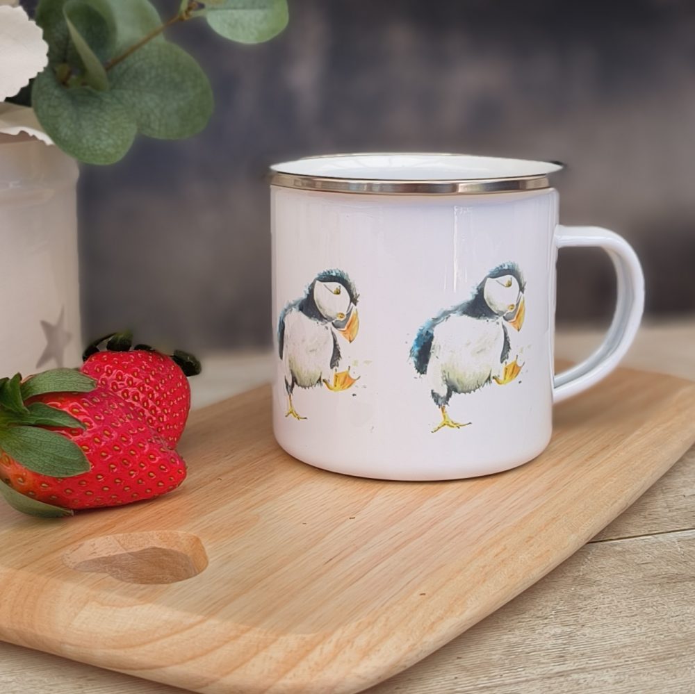Pickle the Puffin Enamel Mug - Love Country by Sarah Reilly