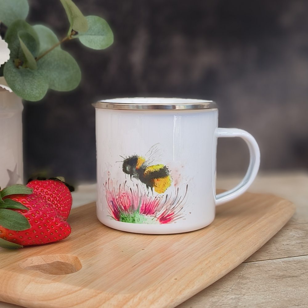 Thistle & Bee Enamel Mug - Love Country by Sarah Reilly
