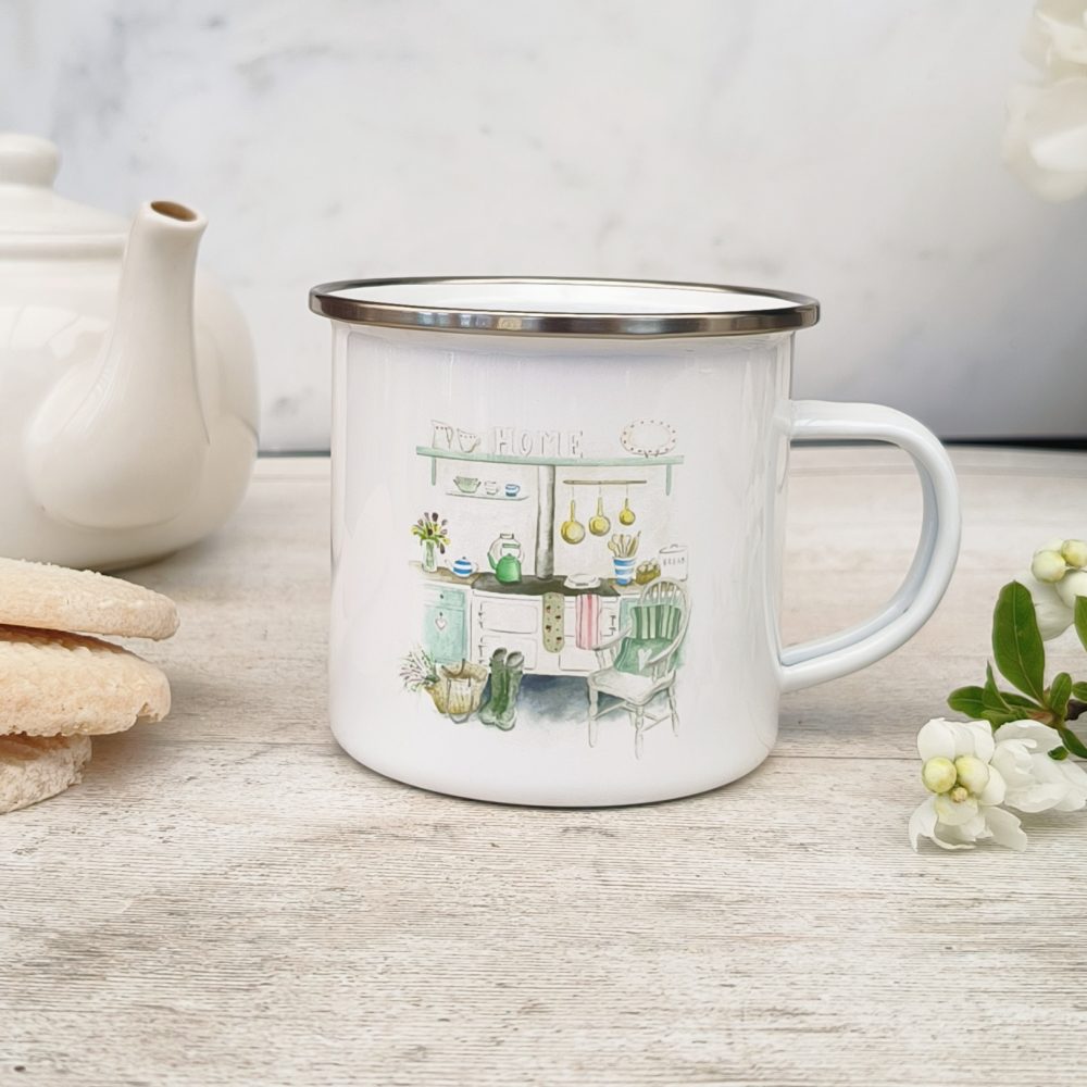 Welcome Home Enamel Mug - Love Country by Sarah Reilly